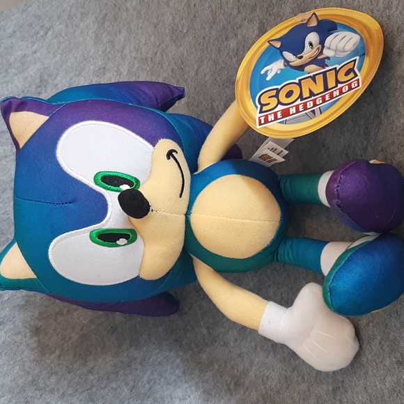 Sega | Toys | Sonic The Hedgehog Blue Gradient Plush Toy Green Eyes Toy ...